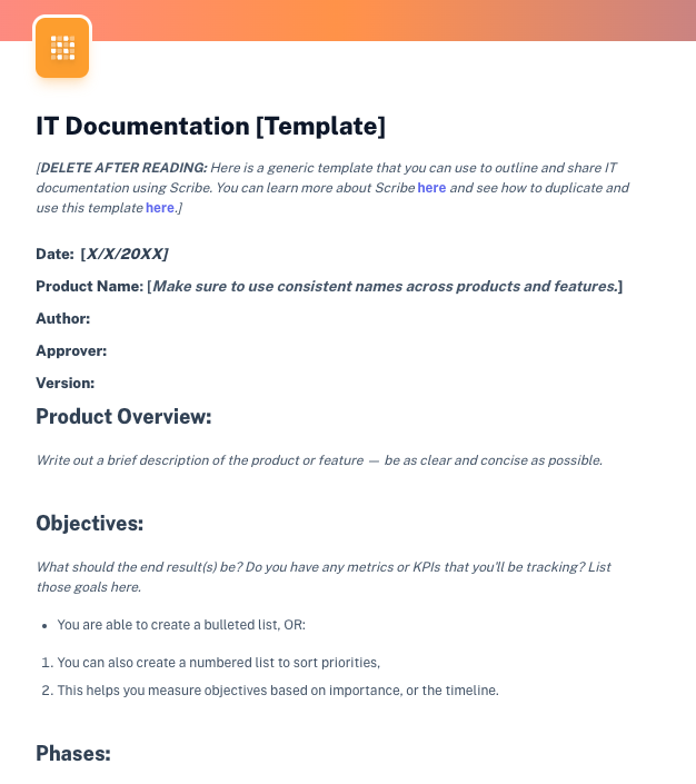 IT Documentation Examples Templates To Boost Your Team Today Scribe